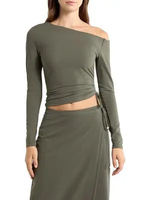 MPG Off-the-shoulder Drawstring Top - Kambaba