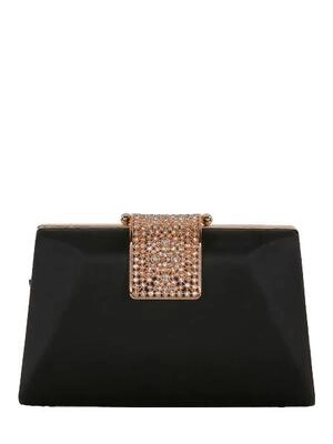 Badgley Mischka Jewel Badgley Mischka Amira Faceted Minaudiere Clutch Black