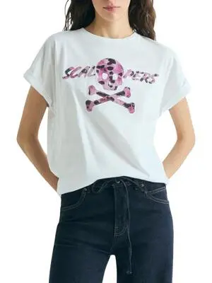 SCALPERS Animal Print Skull T-shirt - White