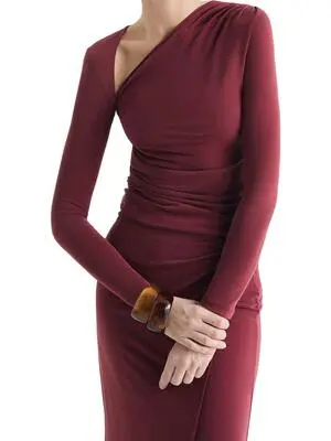 SCALPERS Asymmetrical Fluid T-shirt - Cherry