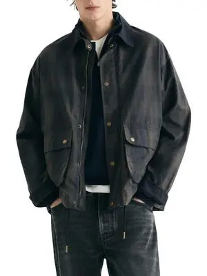 SCALPERS Waxed Checkered Jacket - Navycheck