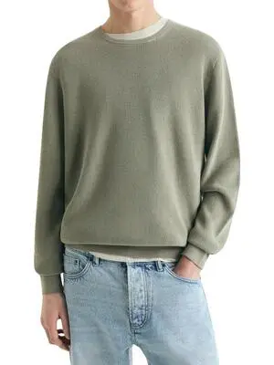 SCALPERS Textured Knit Cotton Sweater Mint