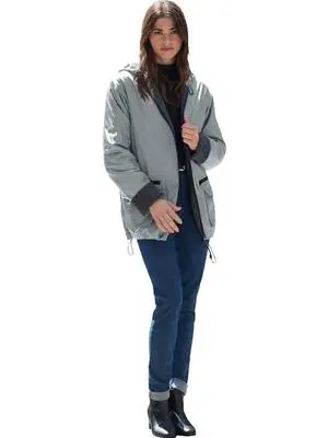 ROAMAN'S Hooded Fleece-lined Nylon Jacket - Gunmetal