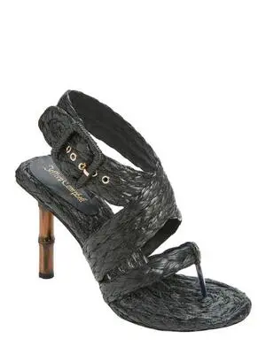 Jeffrey Campbell Boreal Raffia Sandals Black Raffia