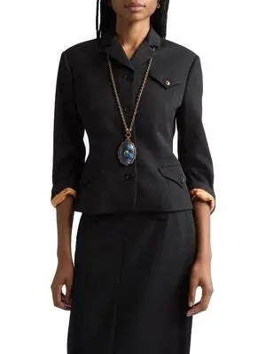 Versace Wool Grain De Poudre Informal Jacket - Black
