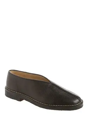 LEMAIRE Piped Crepe Slipper Loafer Black