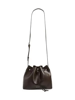 MANSUR GAVRIEL Leather Drawstring Bucket Bag Ebony
