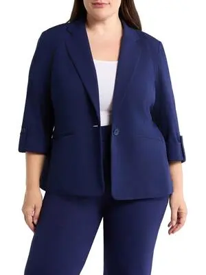 Anne Klein Roll-tab Sleeve Jacket - Distant Mountain