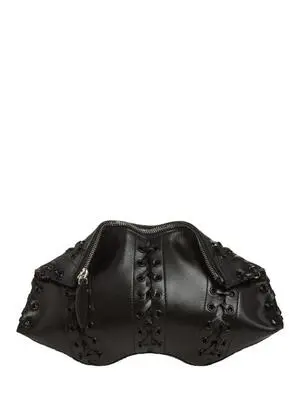 Alexander McQueen Manta Clutch - Black/silver