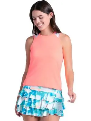 Lucky In Love Twist Back Rib Tank - Orange