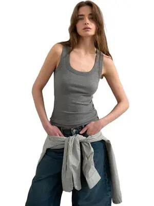 TOPSHOP Ribbed Scoop Neck Tank