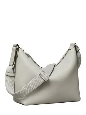 Tory Burch Leather Slouchy Crossbody Bag - Misty Cloud