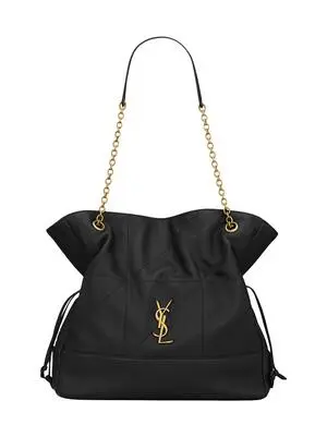 Saint Laurent Jamie Lambskin Shopping Bag - Black