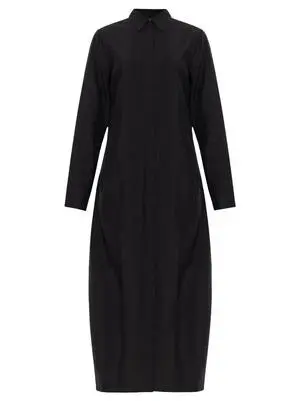 TOTEME Silk Maxi Shirt Dress - Black