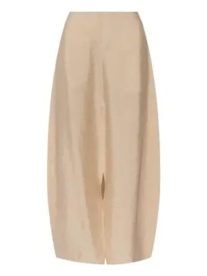 TOTEME Maxi Silk Skirt With Slit Beige