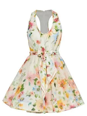 Zimmermann Floral-print Fit & Flare Mini Dress - Multicolour