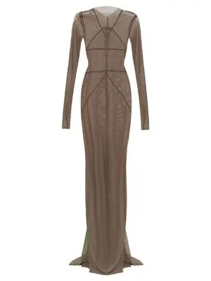 Rick Owens Long Transparent Dress Grey
