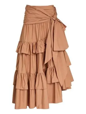 CHLOÉ Tiered Cotton-Poplin Maxi Skirt