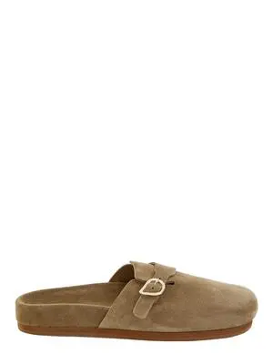 ANCIENT GREEK SANDALS Vasilista Suede Mules - Khaki