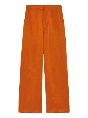 DELOS Avra Wide-leg Cupro Trousers - Amber