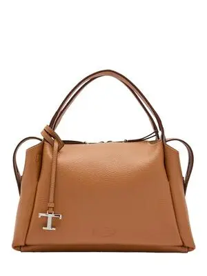 TOD'S Grained Leather Top Handle Bag Beige