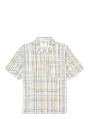 Folk Gabe Cotton-blend Seersucker Shirt - Blue