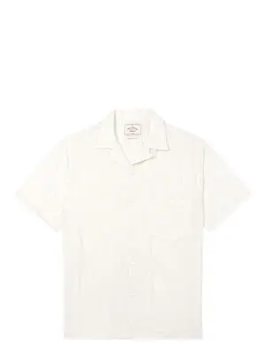 Portuguese Flannel Duke Convertible-collar Embroidered Cotton-blend Shirt - Neutrals