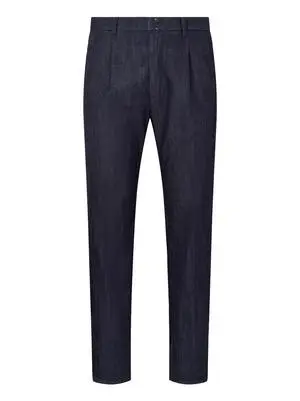 SLOWEAR Straight-leg Pleated Jeans - Blue