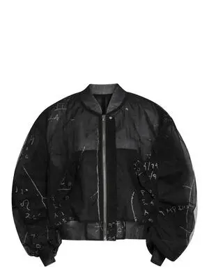 Rick Owens Printed Tulle Bomber Jacket - Black