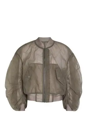 Rick Owens Printed Tulle Bomber Jacket Grey