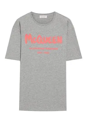 Alexander McQueen Logo-print Cotton-jersey T-shirt - Gray