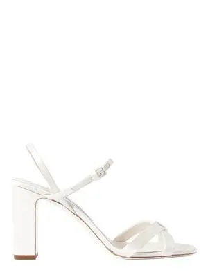 JIMMY CHOO Elsy 85 Satin Slingback Sandals - Neutrals