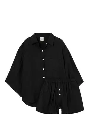 DEIJI STUDIOS Linen Shirt And Shorts Set