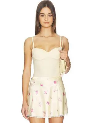 FLEUR DU MAL Jersey Built-in Bra Cami Top - Buttercup