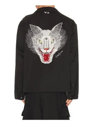 Y3 X F1 Wolf Embroidered Jacket - Black