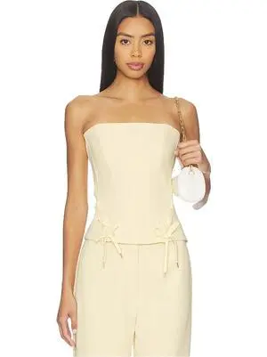 Amanda Uprichard Bustier Top With Lace-up Detail - Cornsilk