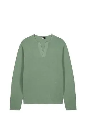 The Kooples Cotton-knit Sweatshirt With Tunisian Collar - Lichen