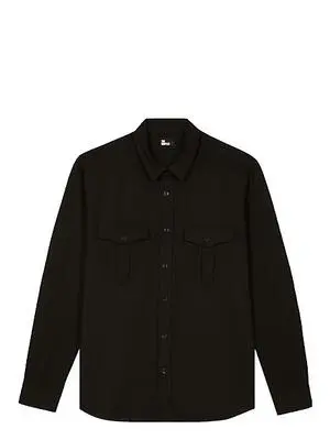 The Kooples Chest-pocket Long-sleeved Stretch-woven Shirt - Black