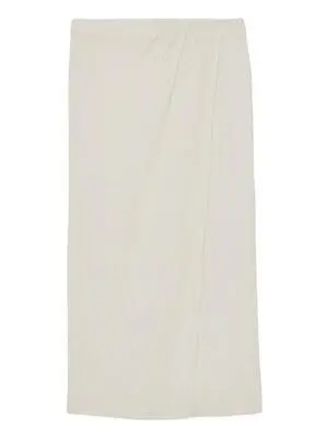 REISS Wrap-front Cotton-blend Maxi Skirt - Neutral