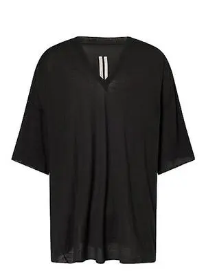 Rick Owens Tommy V-neck Cotton T-shirt 1size Black
