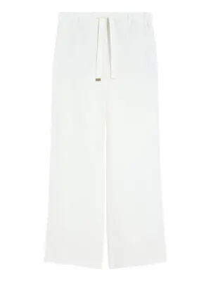 Max Mara Linen Drawstring Trousers - White