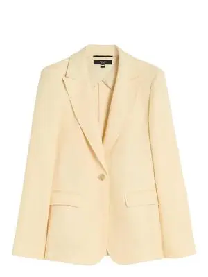 Max Mara Linen Single-breasted Blazer - Yellow