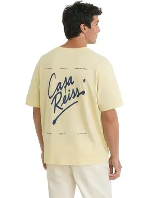 REISS Casa Cotton Logo Short-sleeve Relaxed T-shirt - Yellow