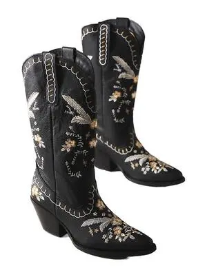 DINGO 1969 Full Bloom Western Boots - Black
