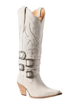 DINGO 1969 Buckle Wild Western Boots - White