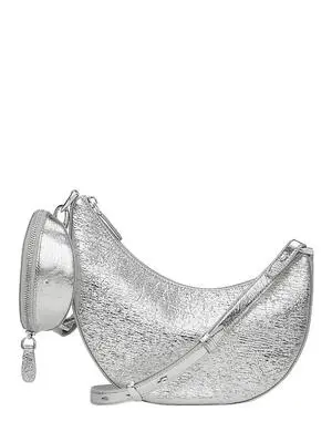 Kate Spade New York Crinkle Metallic Leather Crossbody Silver