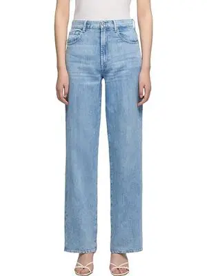 7 For All Mankind High-rise Stovepipe Straight Jeans - Iris