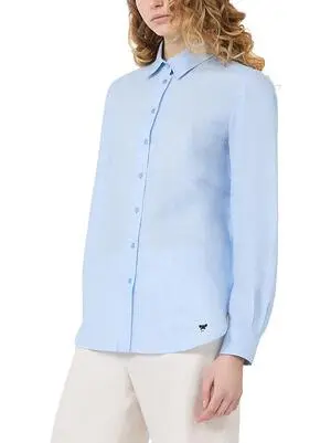 Max Mara Wkdwerner Button-up Shirt In Linen - Sky Blue