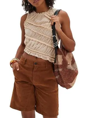 Free People Smocked Top - Pink Sand