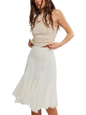 Free People Frida Godet Midi Skirt - Ivory